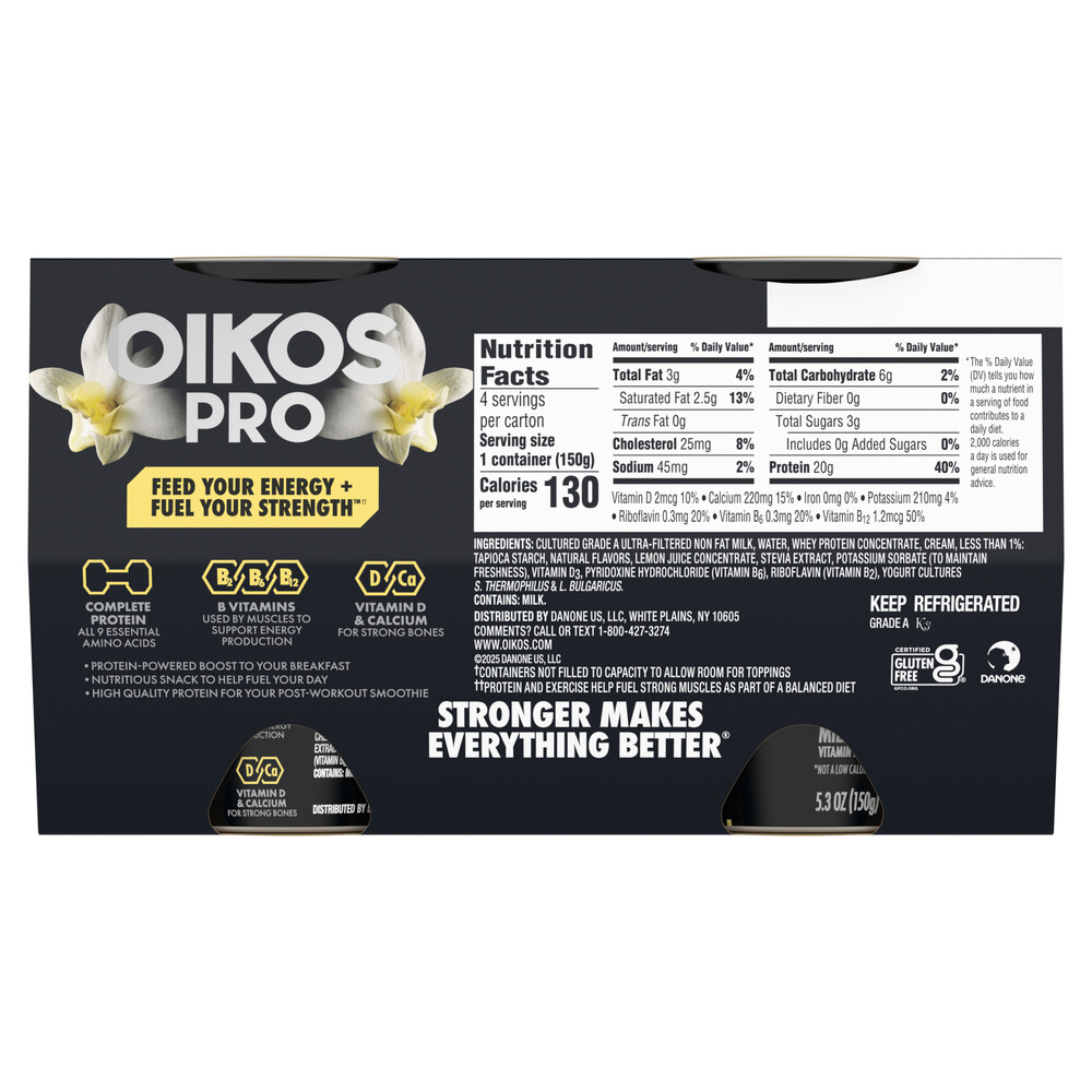 Oikos Pro Vanilla Yogurt-Planogram-Back