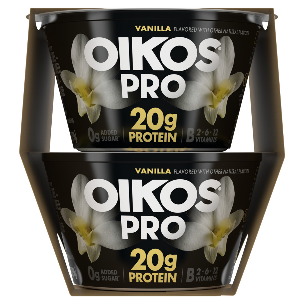 Oikos Pro Yogurt, Cultured, Ultra-Filtered Milk, Vanilla, 4 Pack ...
