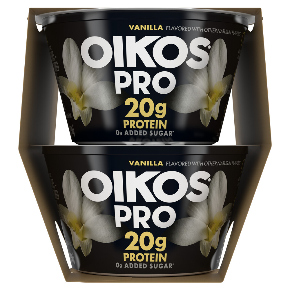 Oikos Pro Yogurt, Cultured, Ultra-Filtered Milk, Vanilla, 4 Pack ...