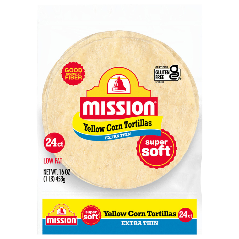 Mission Tortillas, Yellow Corn, Low Fat, Extra Thin, Super Soft-Main