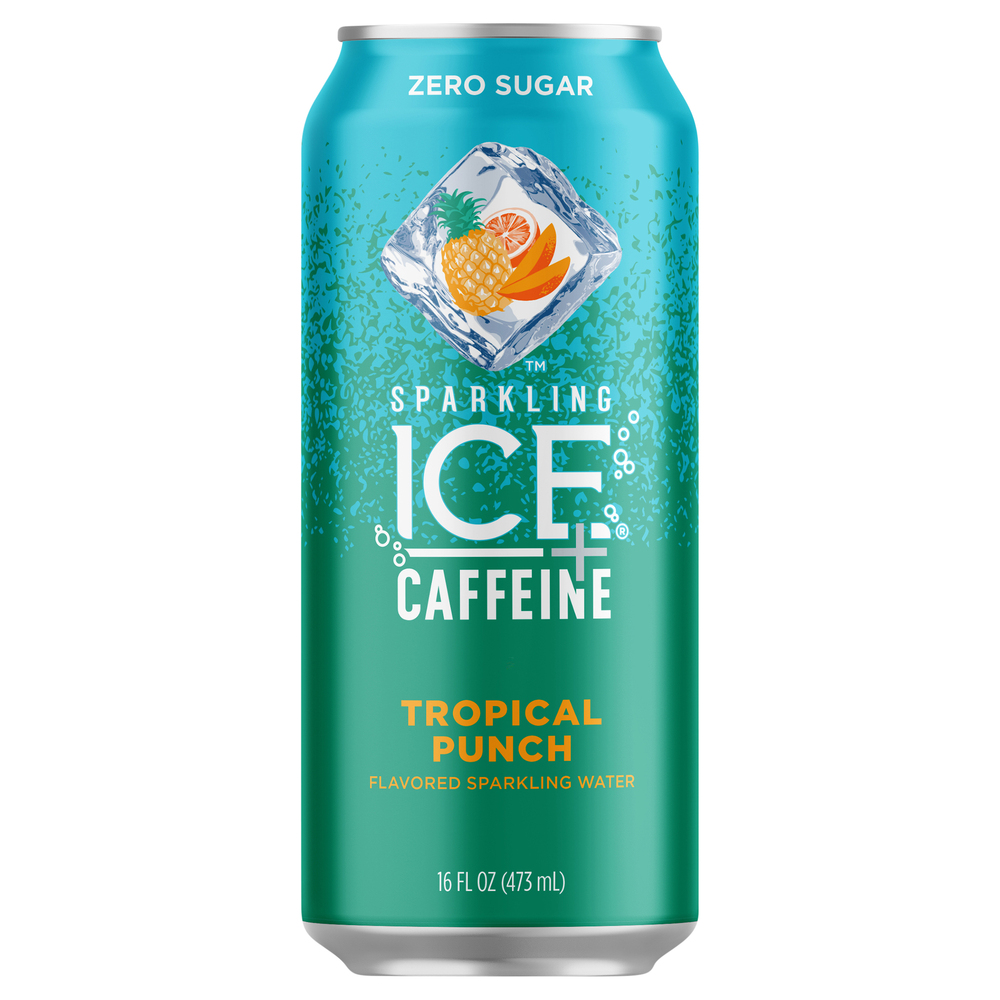 Sparkling Ice +Caffeine Sparkling Water, Zero Sugar, Tropical Punch Flavored-Main