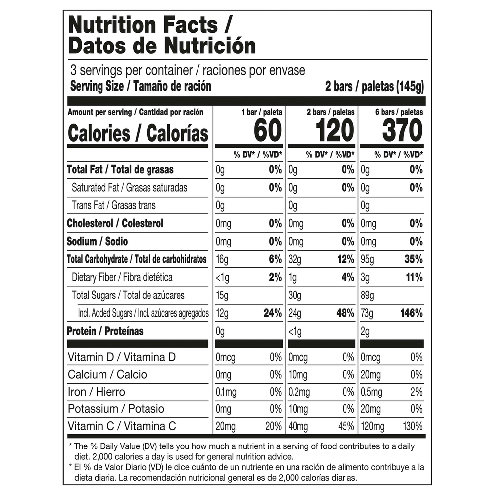 Outshine Outshine Peach Frozen Fruit Bars, 6 Count-Nutrition-Facts