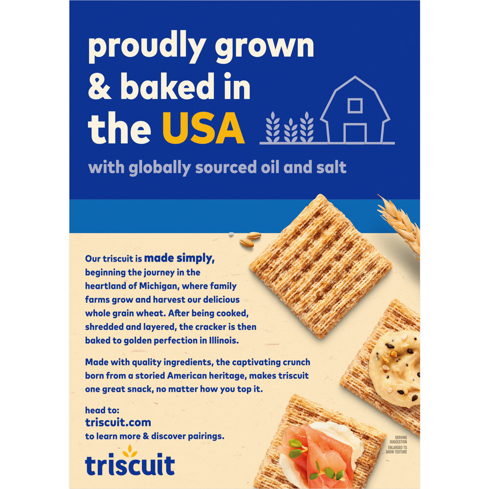 TRISCUIT Triscuit Original Whole Grain Wheat Crackers, Vegan Crackers ...