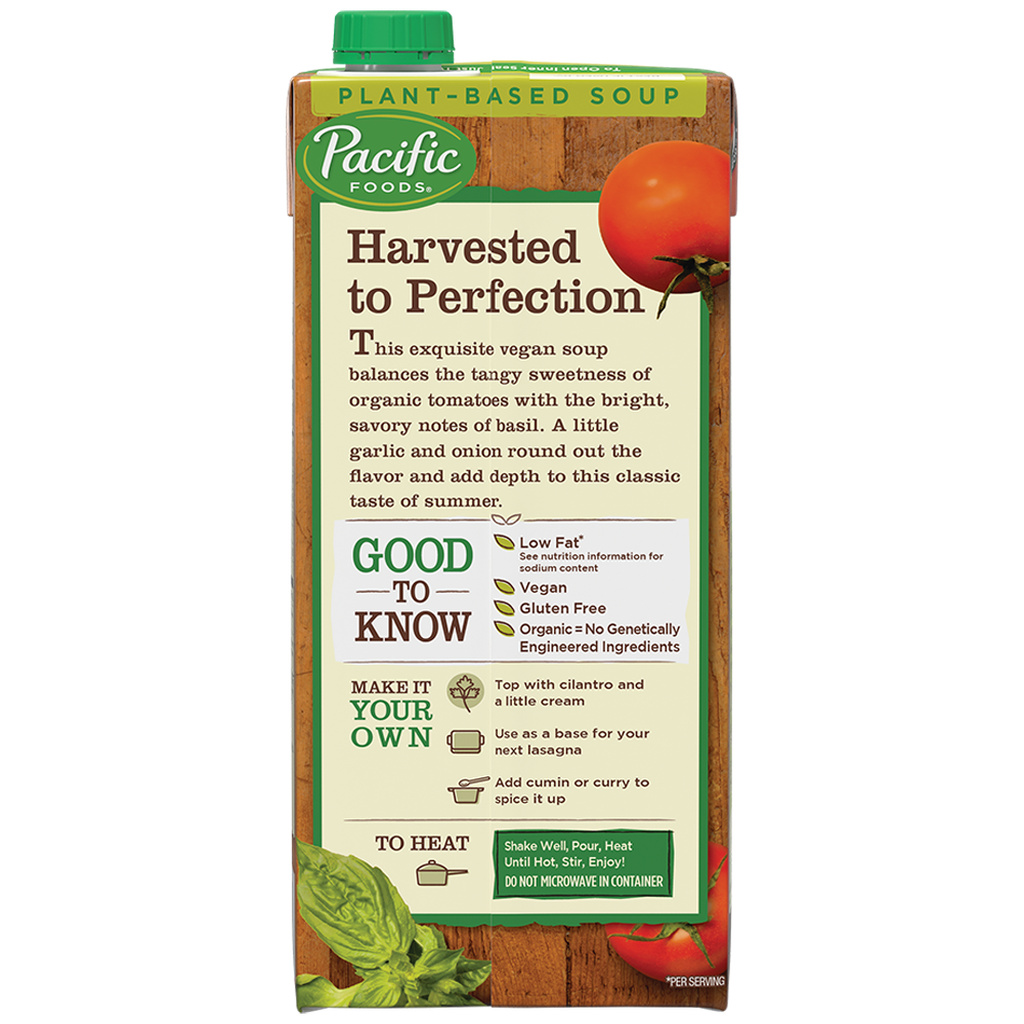Pacific Foods Soup, Organic, Tomato Basil-Hero