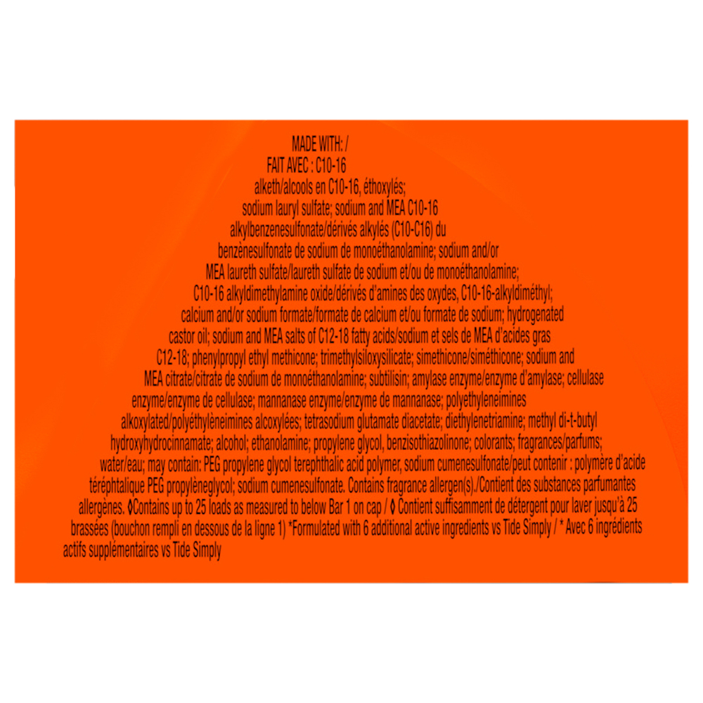 Tide Laundry Detergent, Original-Ingredients