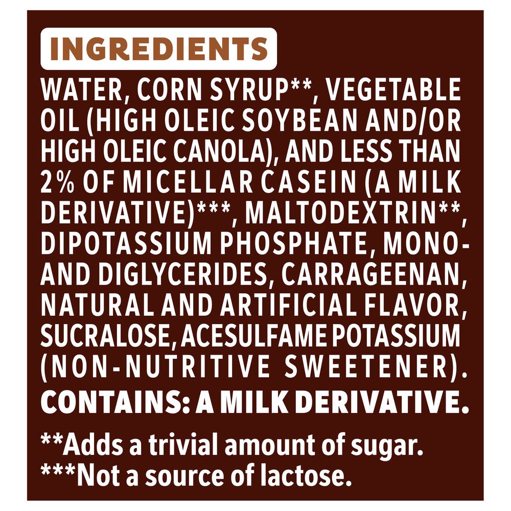 Coffee-Mate Coffee Creamer, Zero Sugar, Chocolate Caramel-Ingredients
