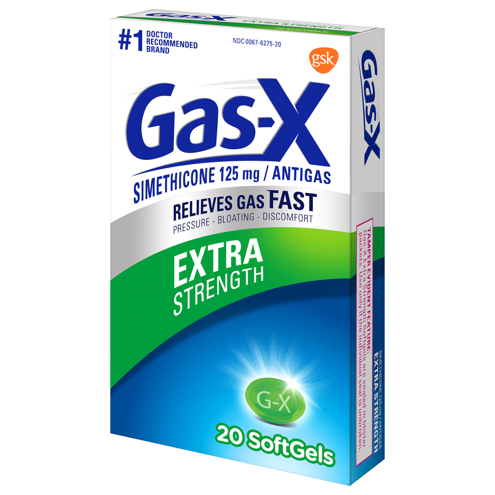 Gas-X Antigas, Extra Strength, 125 mg-Front-Right-Elevated