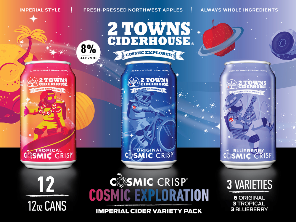 2 Towns Ciderhouse Cosmic Crisp Imperial Cider, Cosmic Exploration ...