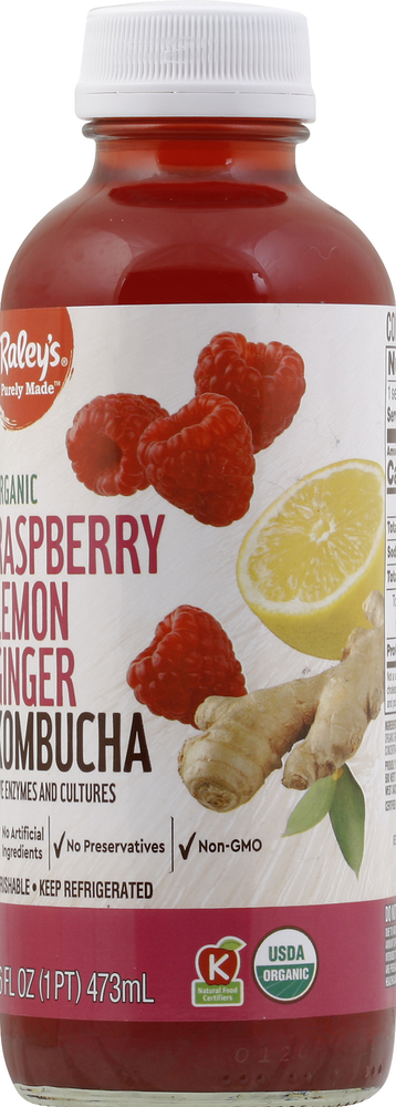 Raley's Kombucha, Organic, Raspberry Lemon Ginger-Planogram-Right