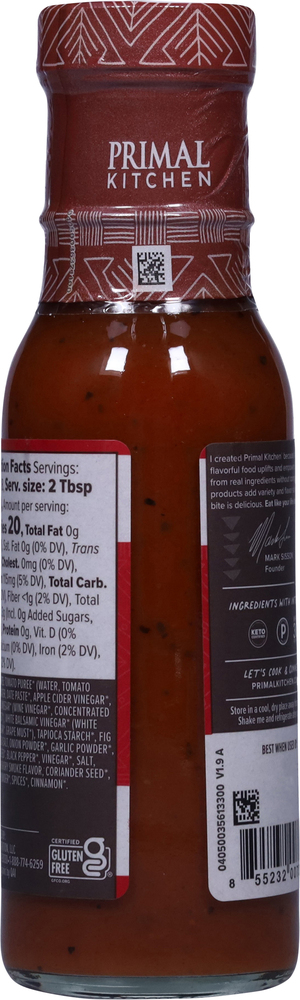 Primal Kitchen BBQ Sauce, Organic & Unsweetened, Classic-Planogram-Back