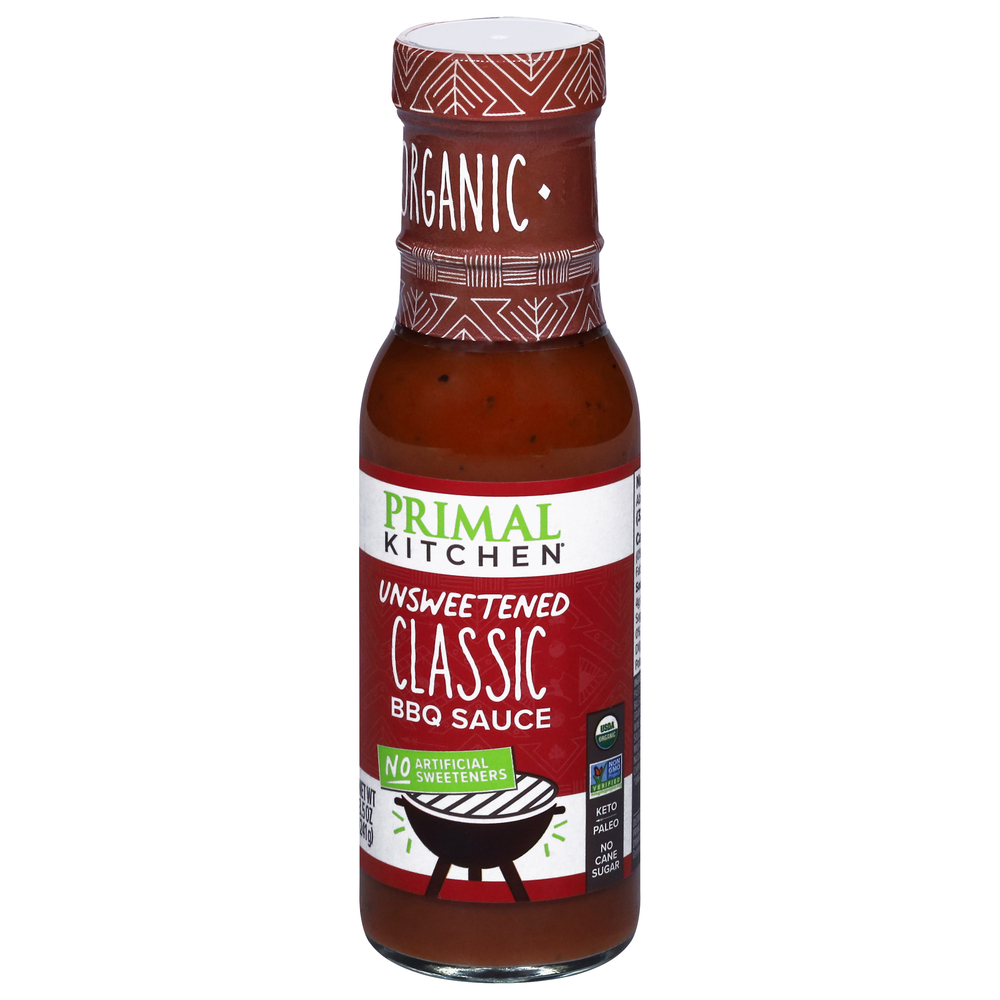 Primal Kitchen BBQ Sauce, Organic & Unsweetened, Classic-Front-Right ...