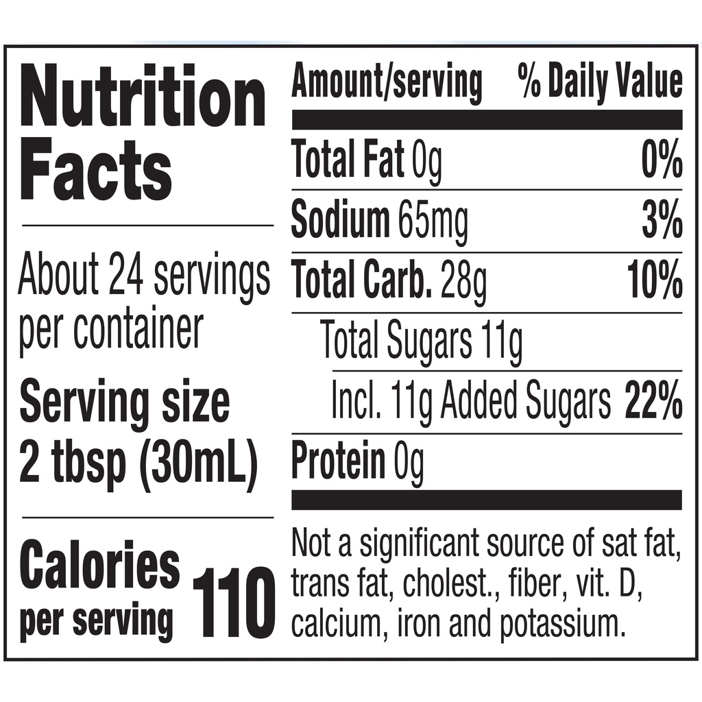 Log Cabin Syrup, Original-Nutrition-Facts