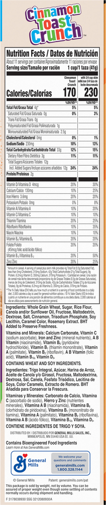 Cinnamon Toast Crunch Nutrition Label Cinnadust | Cinnamon Toast
