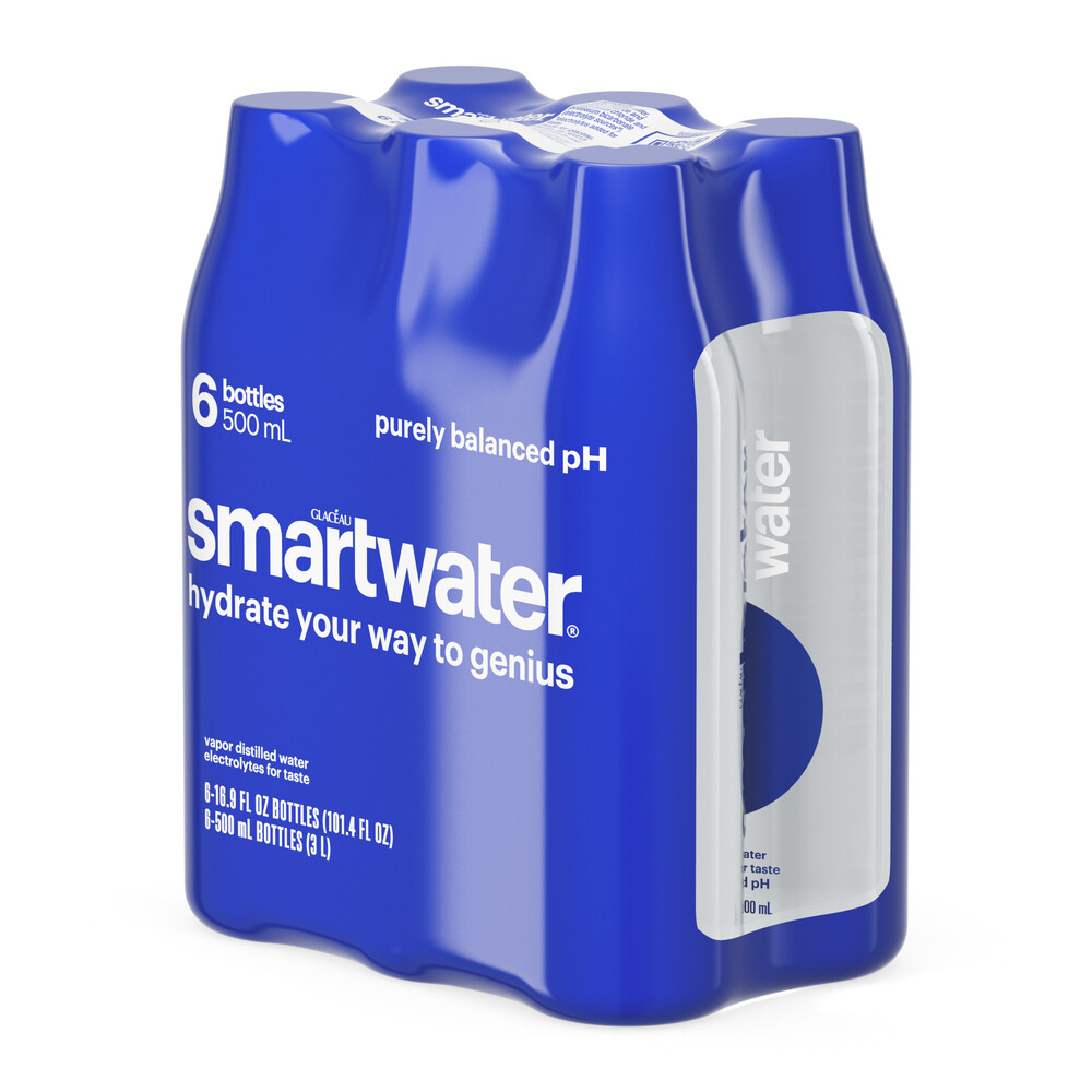 smartwater Vapor Distilled Premium Water Bottles-Front-Right-Elevated