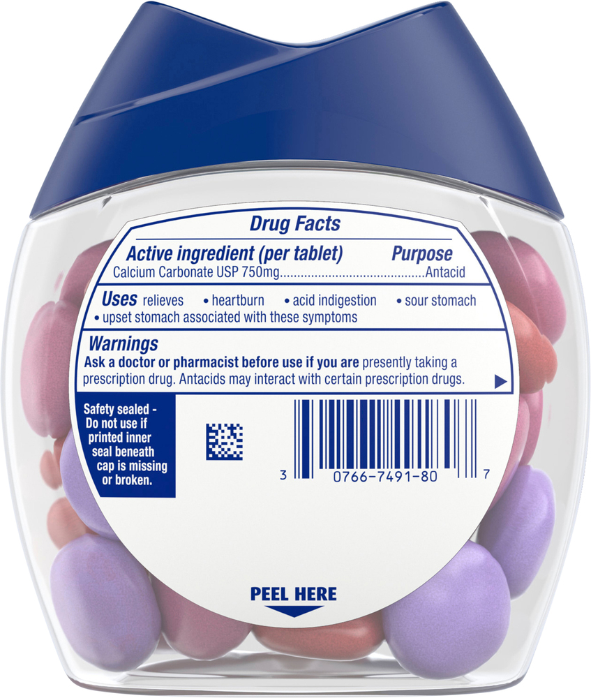 Tums Antacid, Chewy Bites, Extra Strength, 750 mg, Chewable Tablets ...