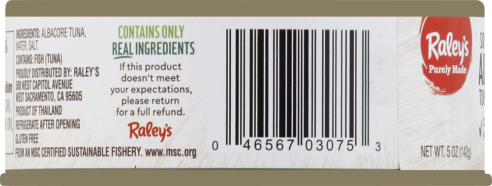 Raley's Purely Made Solid White Albacore Tuna in Water-Planogram-Left