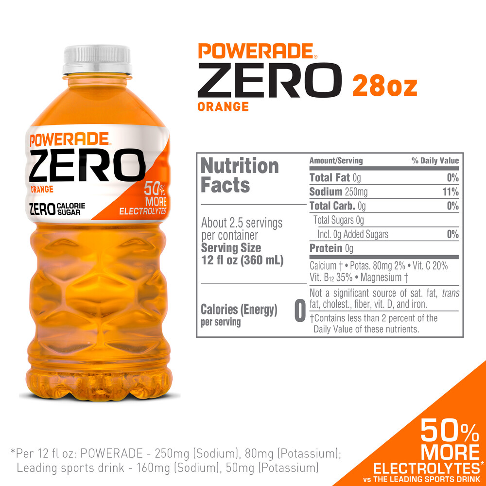 Powerade Zero Orange Sports Drink-Nutrition-Facts