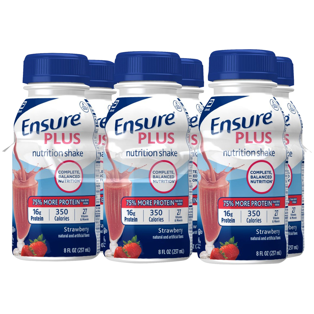 Ensure Plus Plus Nutrition Shake Strawberry Ready-to-Drink Bottles ...