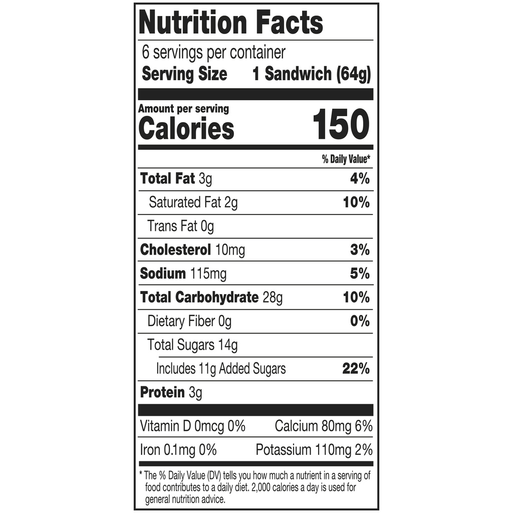 Skinny Cow Ice Cream Sandwiches, Vanilla Gone Wild, 6 Pack-Nutrition-Facts