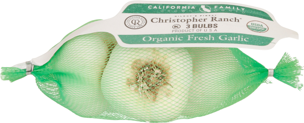 Christopher Ranch Garlic, Fresh, Organic, 3 Bulbs-Main