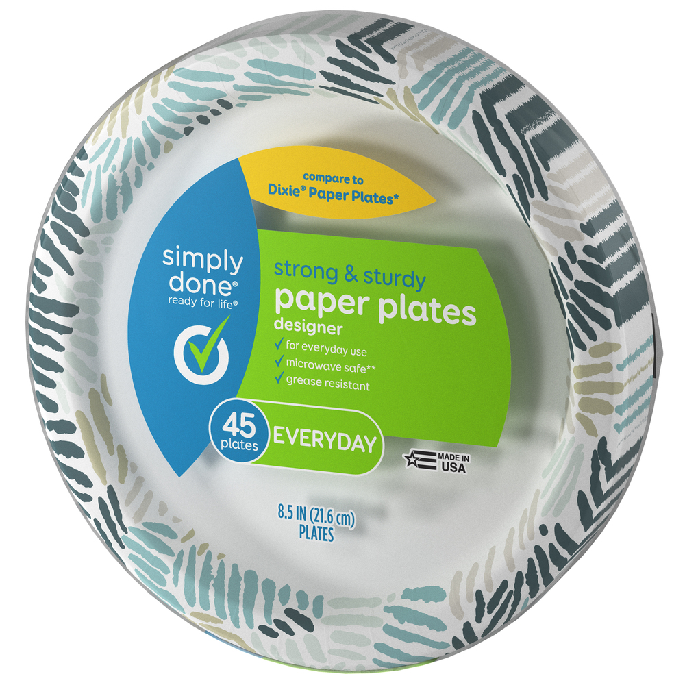 Simply Done Paper Plates, Designer, Everyday-Front-Right-Elevated