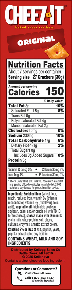 Cheez-It Baked Snack Crackers, Original-Planogram-Right