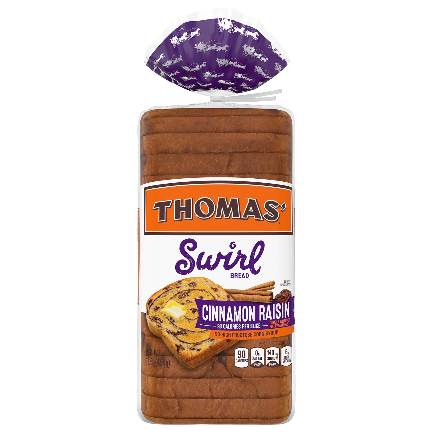 Thomas' Cinnamon Raisin Sliced Bread Cinnamon Bread, 16 oz-Main