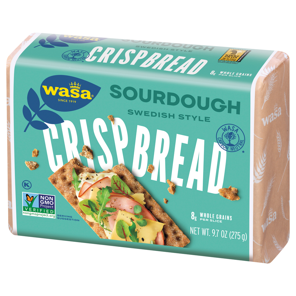 Wasa Sourdough Swedish Style Crispbread Crackers-Front-Right-Elevated