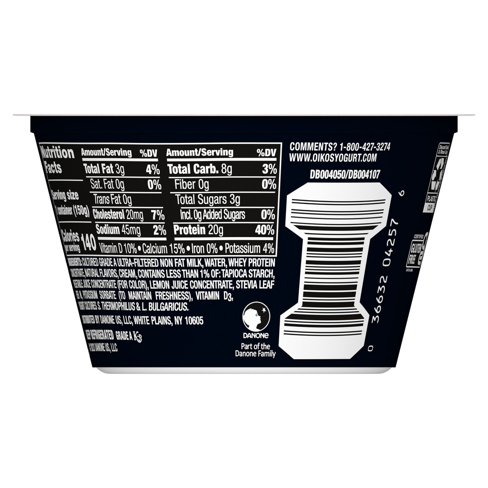Oikos Pro Pro Yogurt, Strawberry Flavored-Planogram-Back