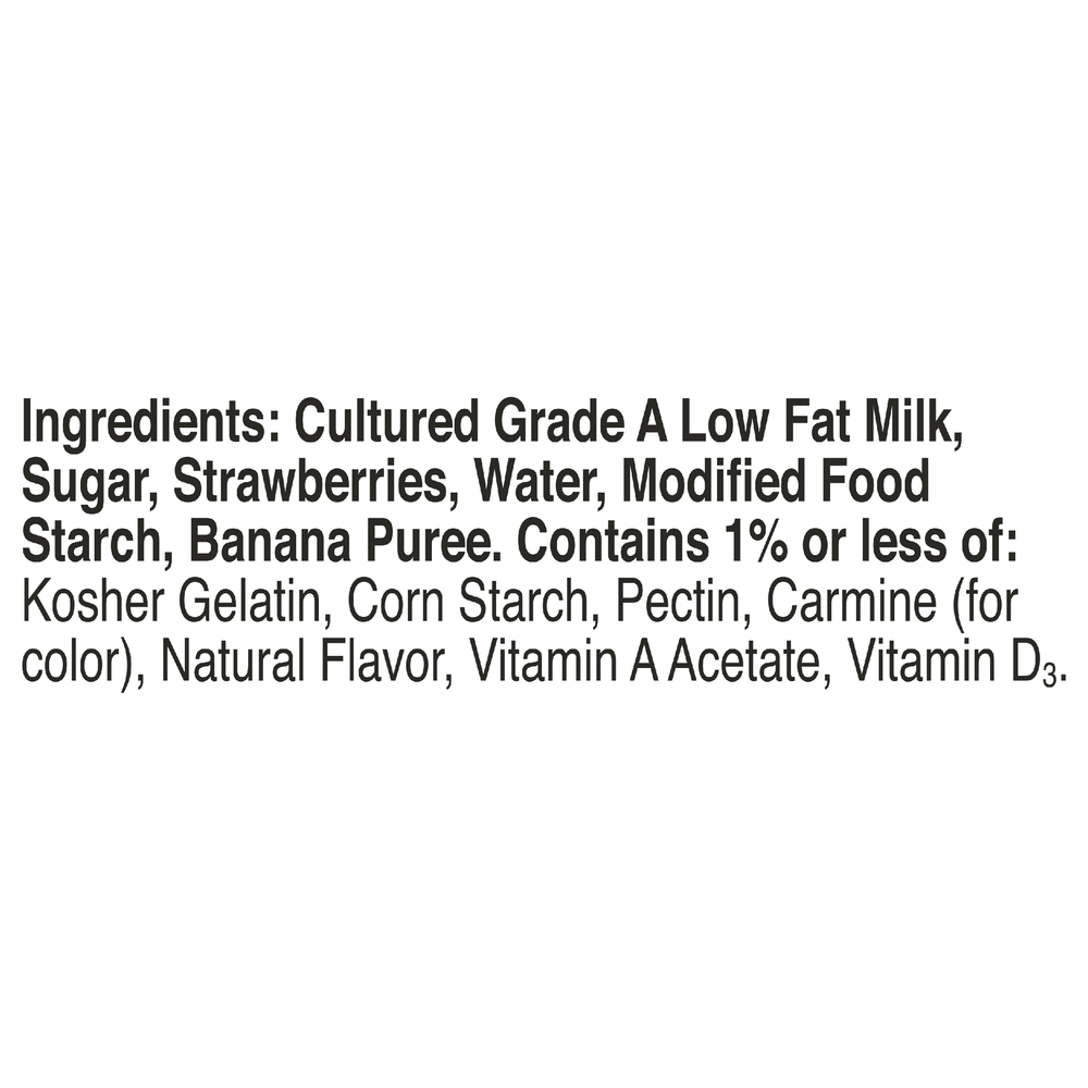 Yoplait Original Yogurt, Low Fat, Strawberry Banana-Ingredients