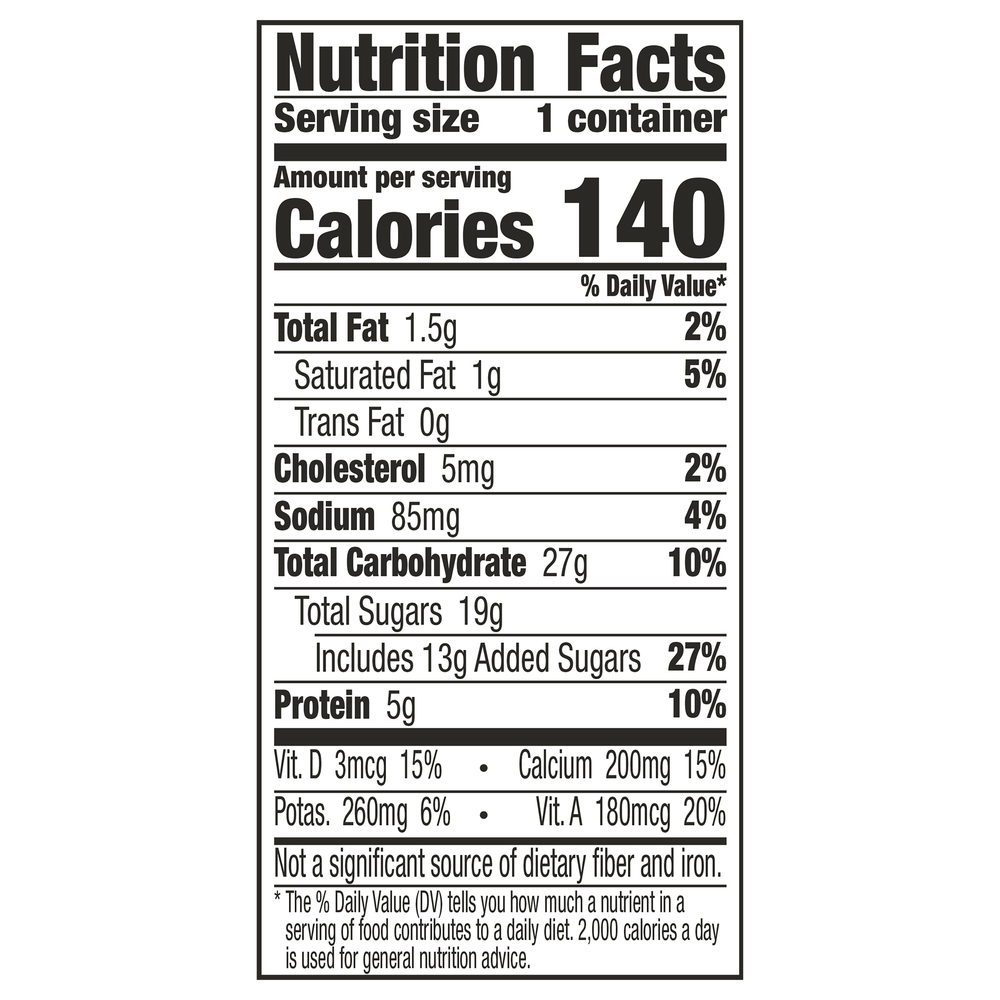Yoplait Original Yogurt, Low Fat, Strawberry Banana-Nutrition-Facts