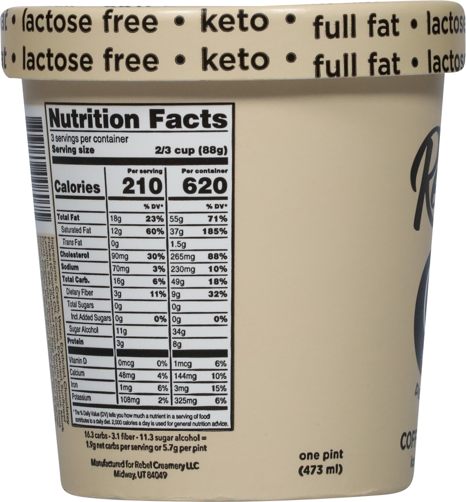 Rebel Ice Cream, Coffee Chip-Planogram-Left