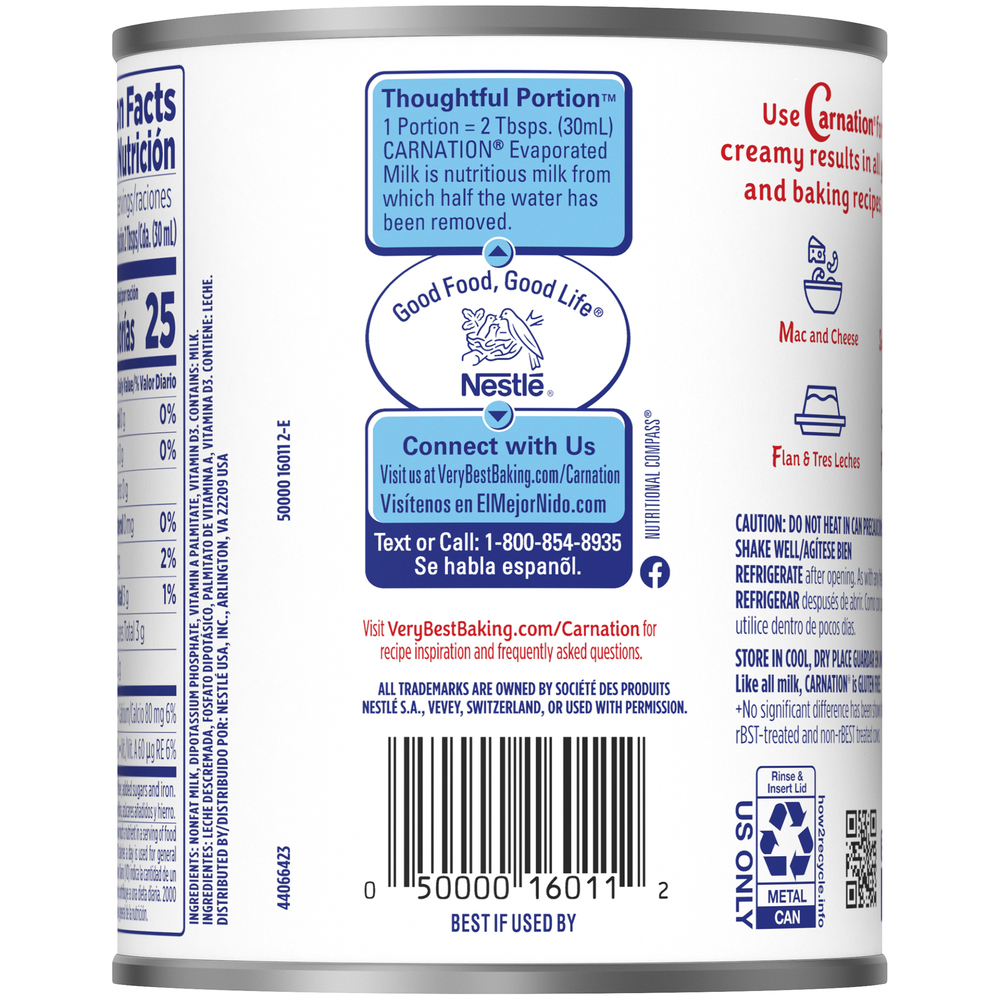 Carnation Evaporated Fat Free Milk-Planogram-Back