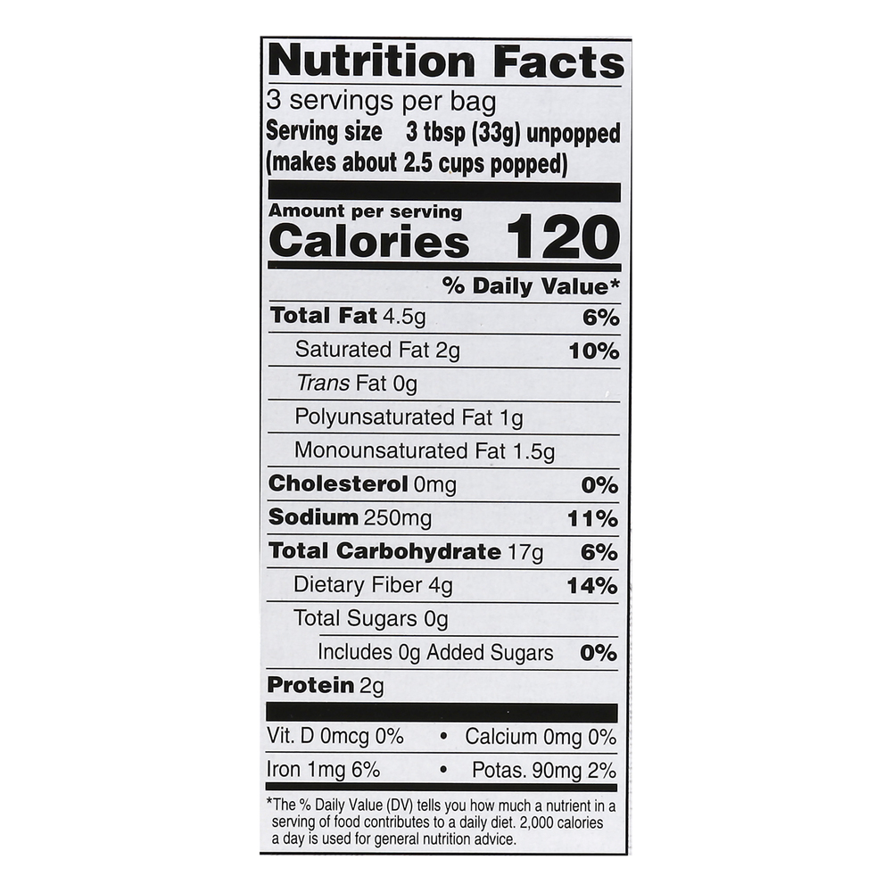 Popcorn Nutrition Label NEW LIGHT & TANGY POPCORN SEASONING – Mingle