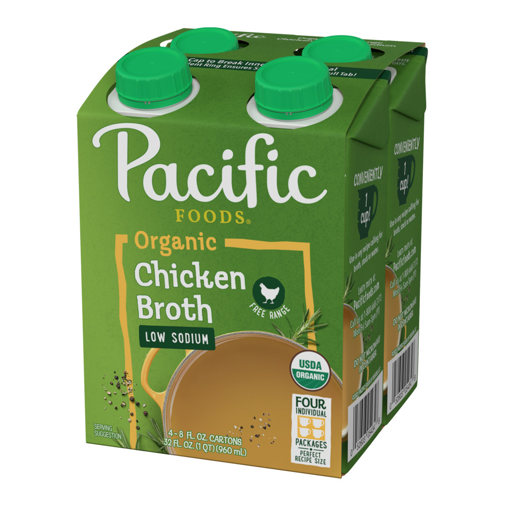Pacific Foods Low Sodium Organic Free Range Chicken Broth-Front-Right ...