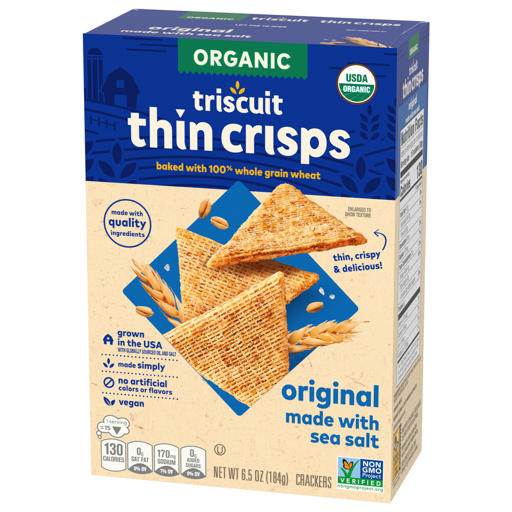 TRISCUIT Triscuit Organic Thin Crisps Original Whole Grain Wheat ...