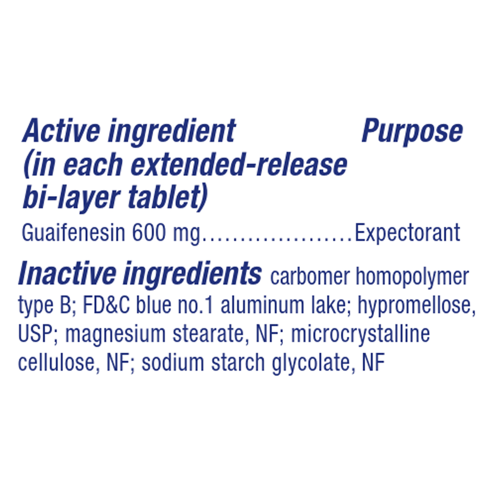 Mucinex Expectorant, Guafenesin, Extended-Release, Bi-Layer, 600 Mg ...