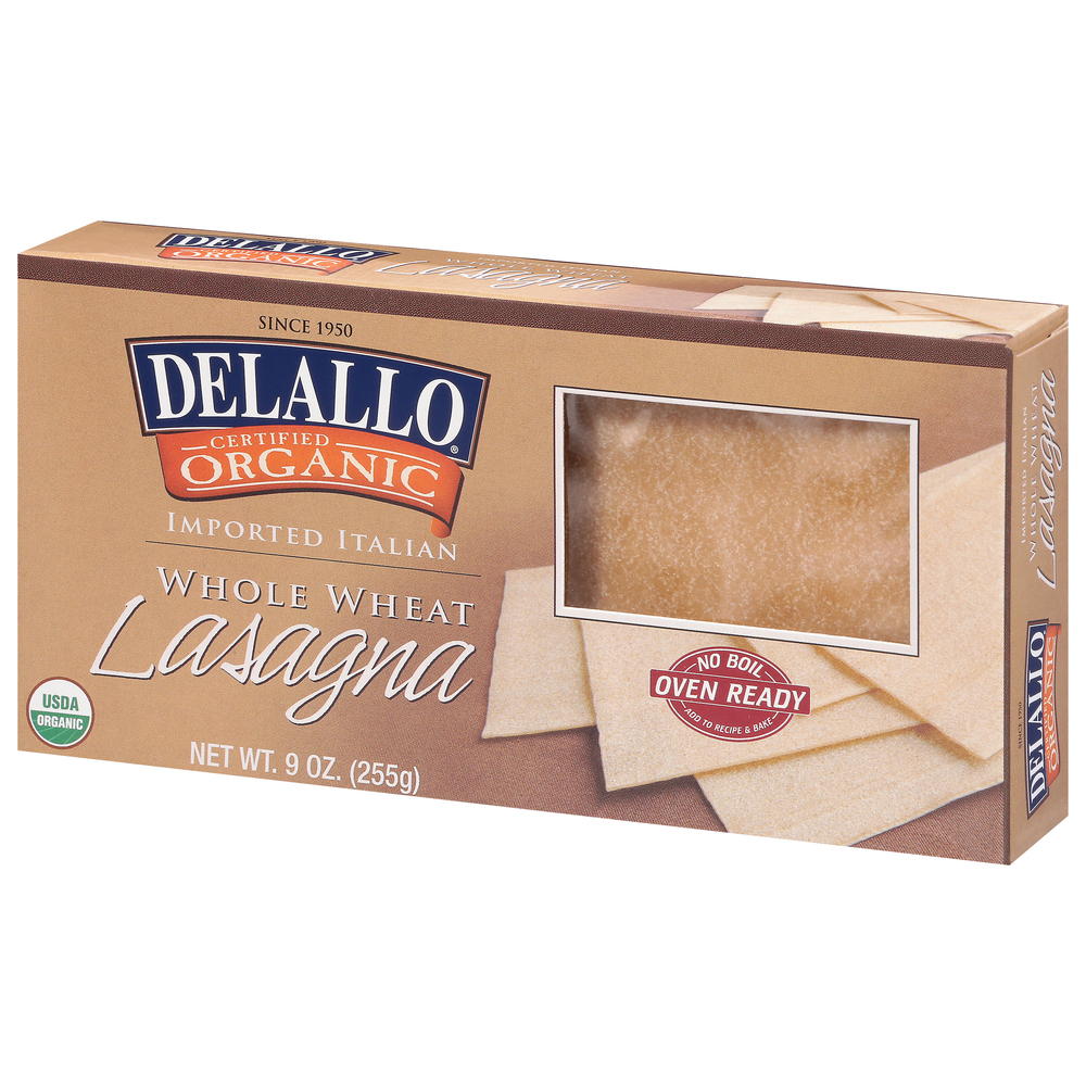 DeLallo Lasagna, Whole Wheat, Imported Italian-Front-Right-Elevated