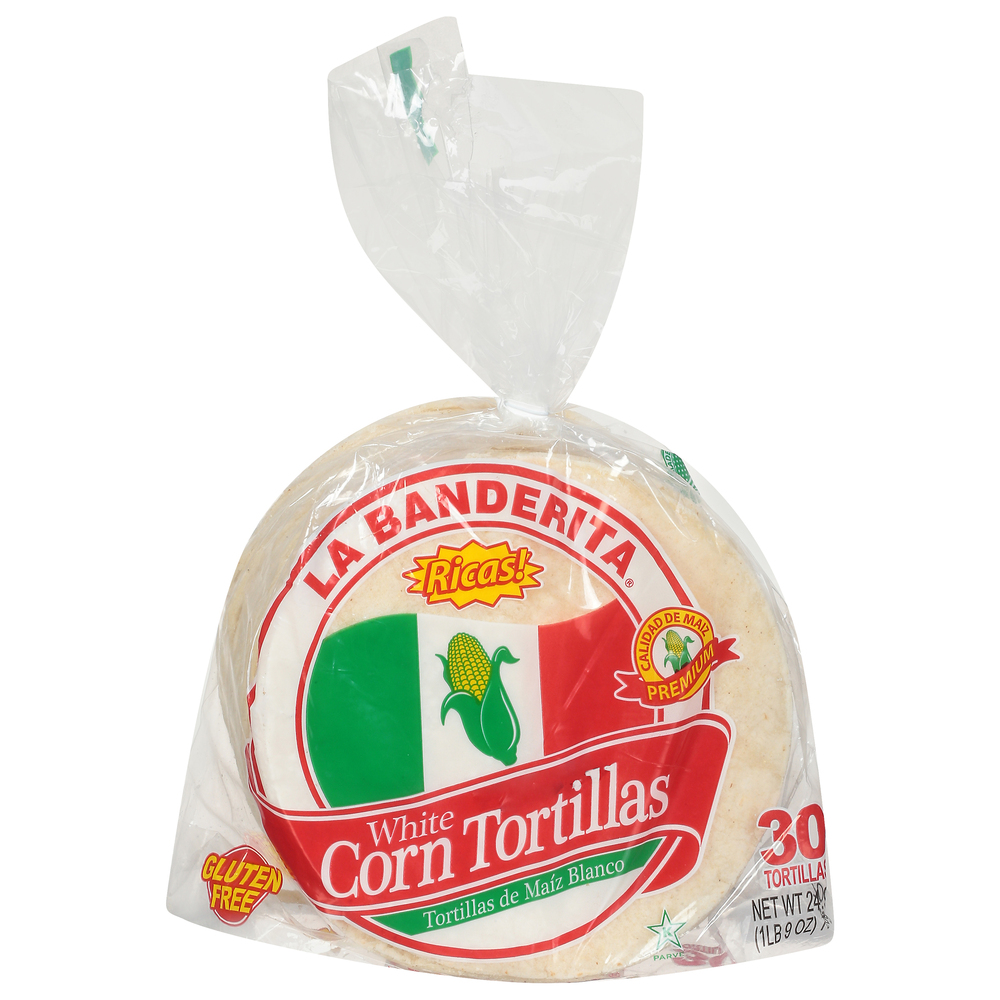 La Banderita Tortillas, White, Corn-Main