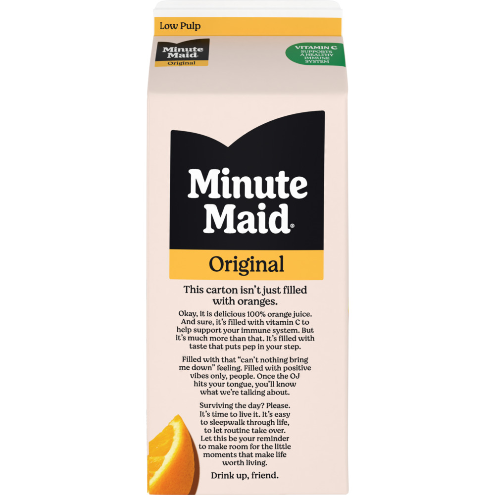 Minute Maid Orange Juice, 100% Pure Squeezed, Low Pulp, Original ...