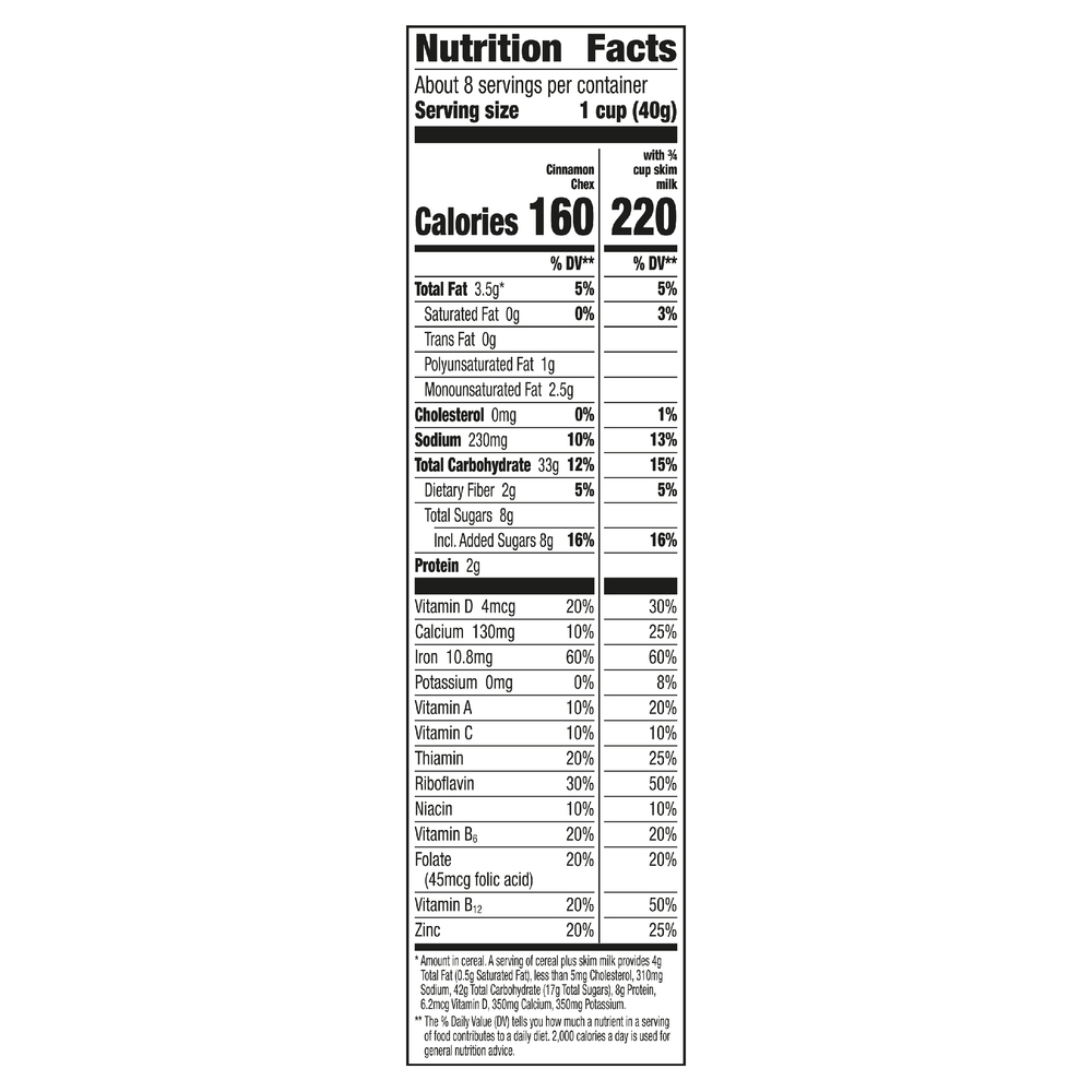 Chex Cereal, Cinnamon-Nutrition-Facts