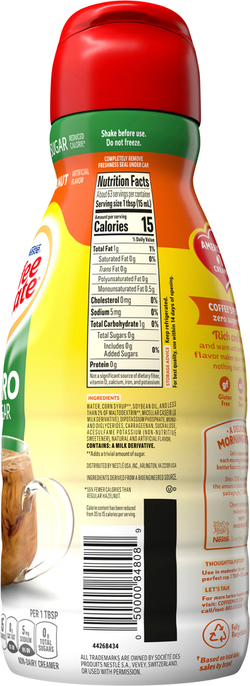 Coffee-Mate Creamer, Non-Dairy, Zero Sugar, Hazelnut-Planogram-Right