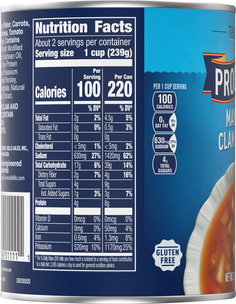 Progresso Soup, Manhattan Clam Chowder, Traditional-Planogram-Left