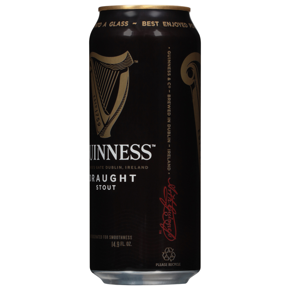 Guinness Beer, Stout, Draught-Front-Right-Elevated