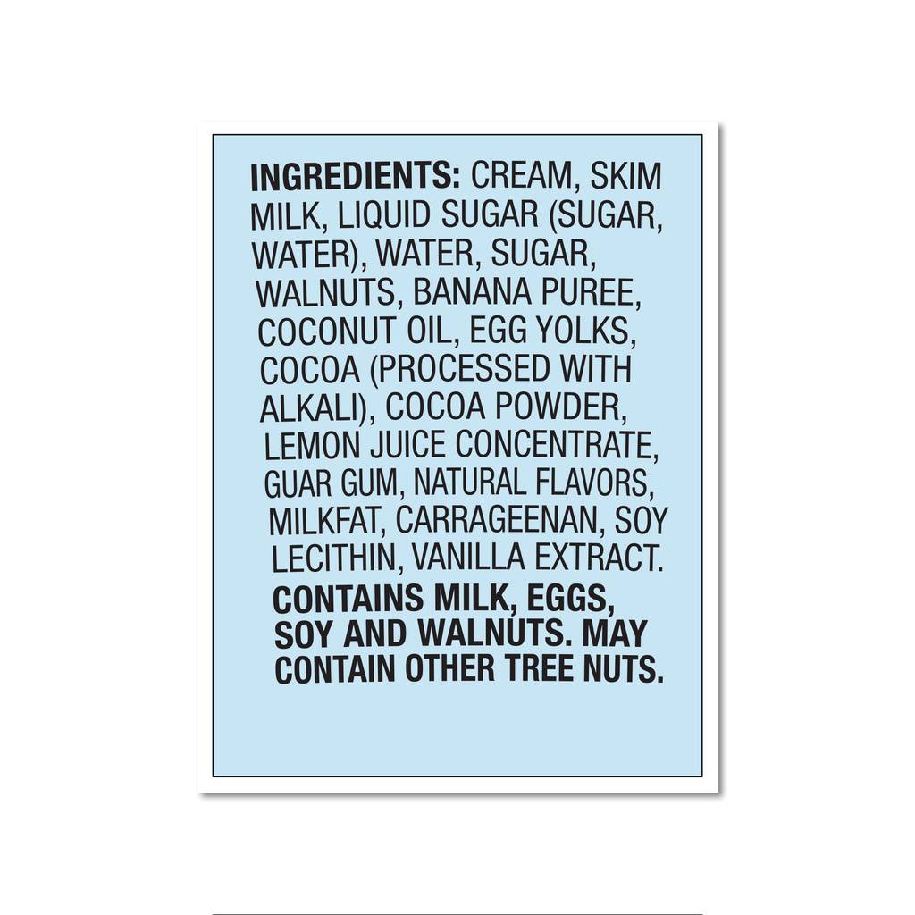 Ben & Jerry's Ice Cream, Chunky Monkey-Ingredients