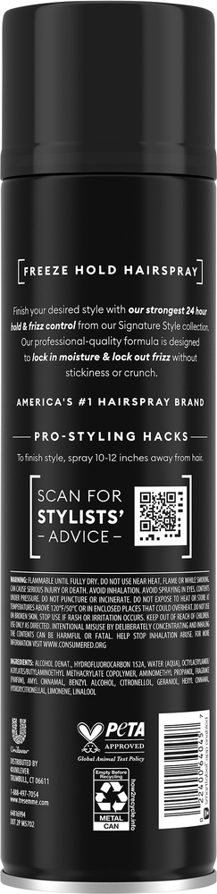 TRESemme Pro Lock Tech Freeze Hold 5 Hairspray-Planogram-Back