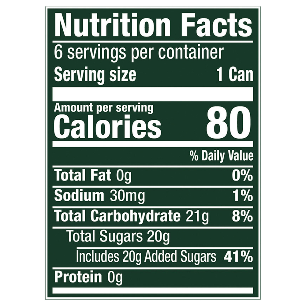 Canada Dry Ginger Ale, Caffeine Free-Nutrition-Facts