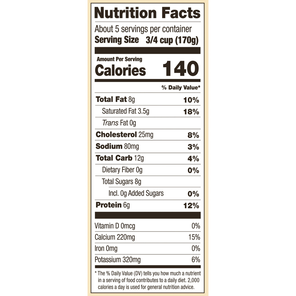 Brown Cow Cream Top Whole Milk Yogurt, Plain-Nutrition-Facts