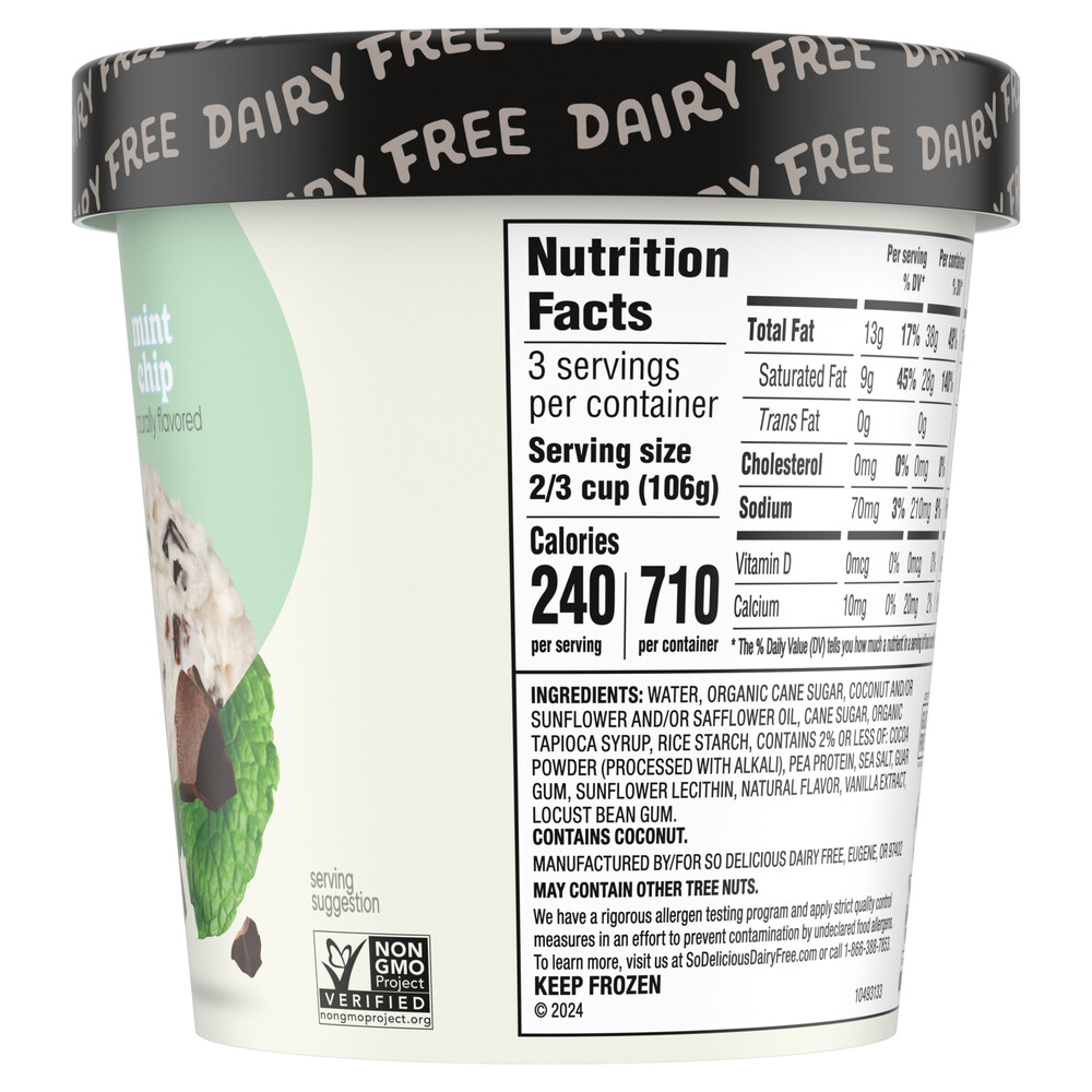 So Delicious Dairy Free Frozen Dessert, Non-Dairy, Mint Chip ...