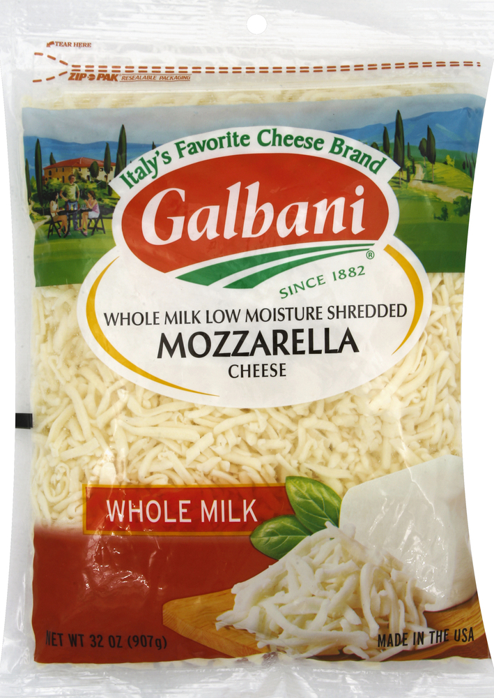 Galbani Cheese, Shredded, Mozzarella, Low Moisture, Whole Milk-Ecom